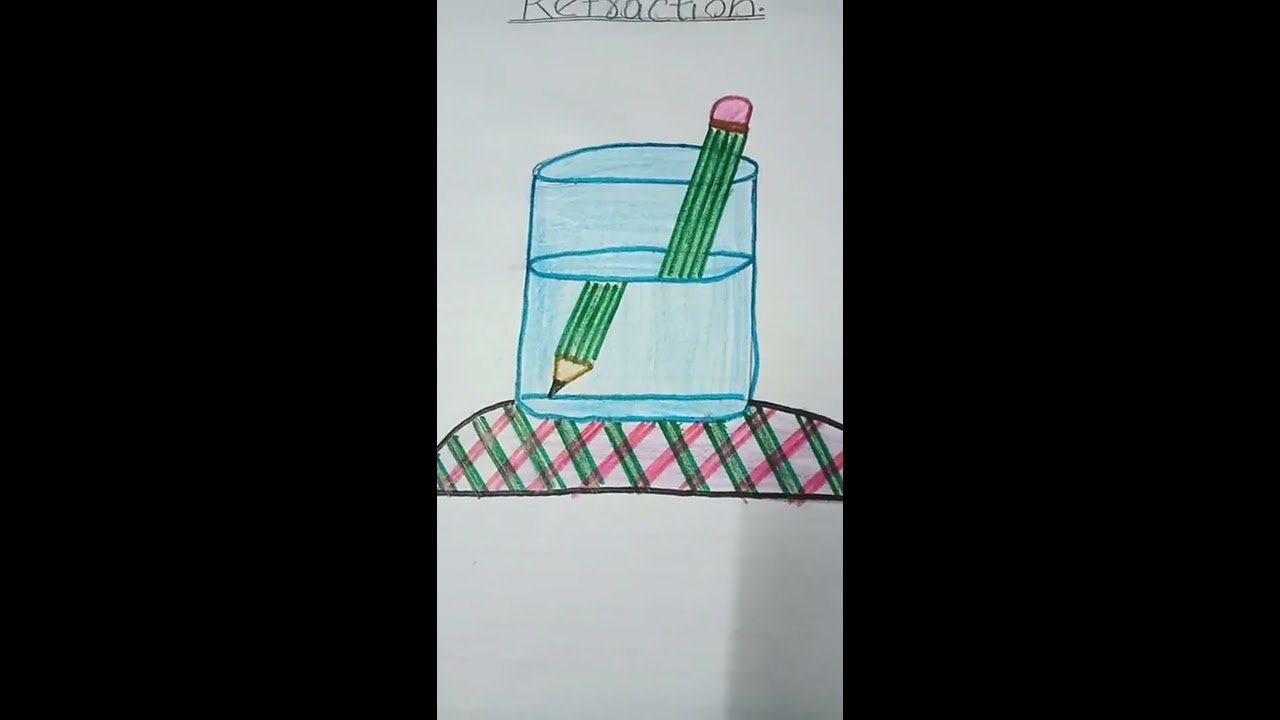 how to draw refraction drawing - YouTube