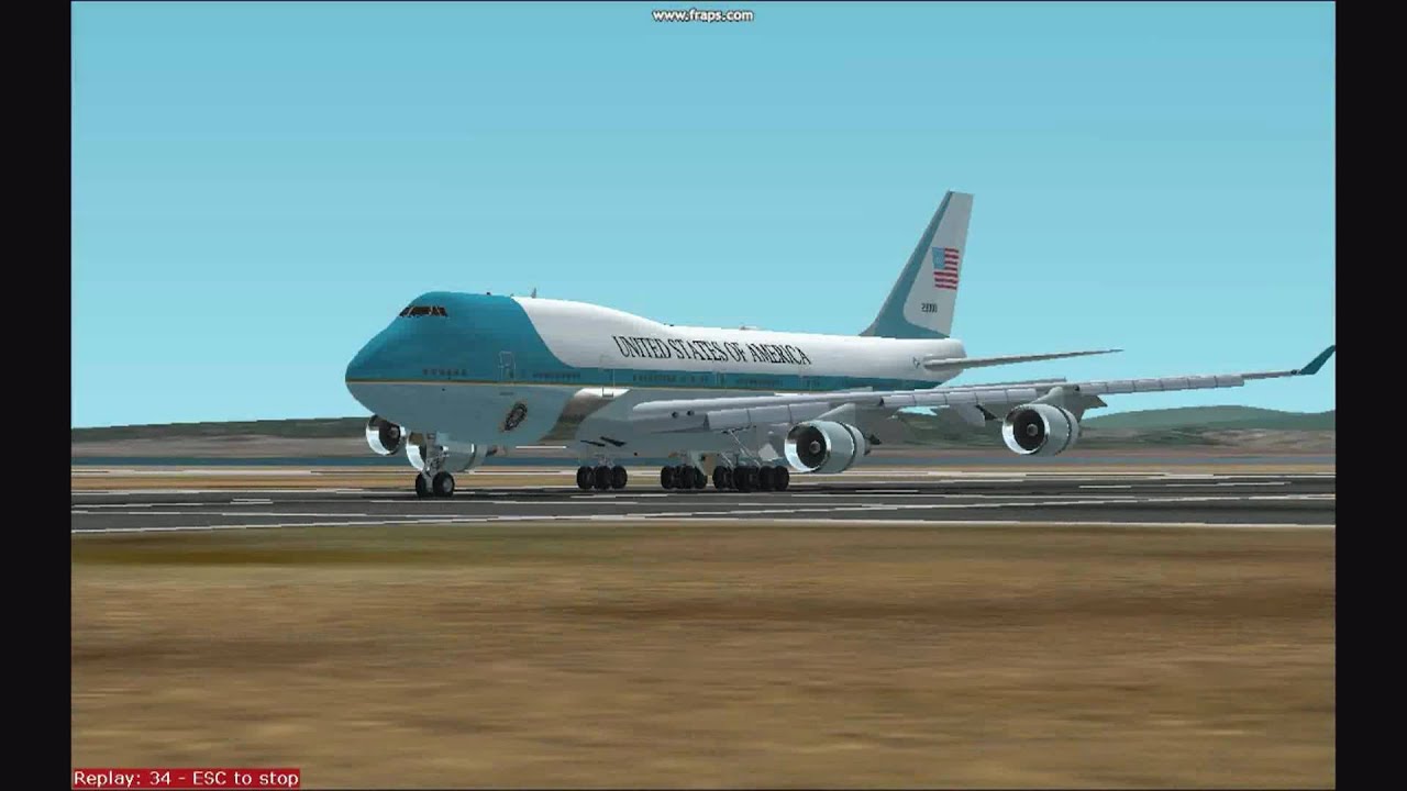 Air Force One Boeing 747-400 Landing at San Francisco Intl. - YouTube