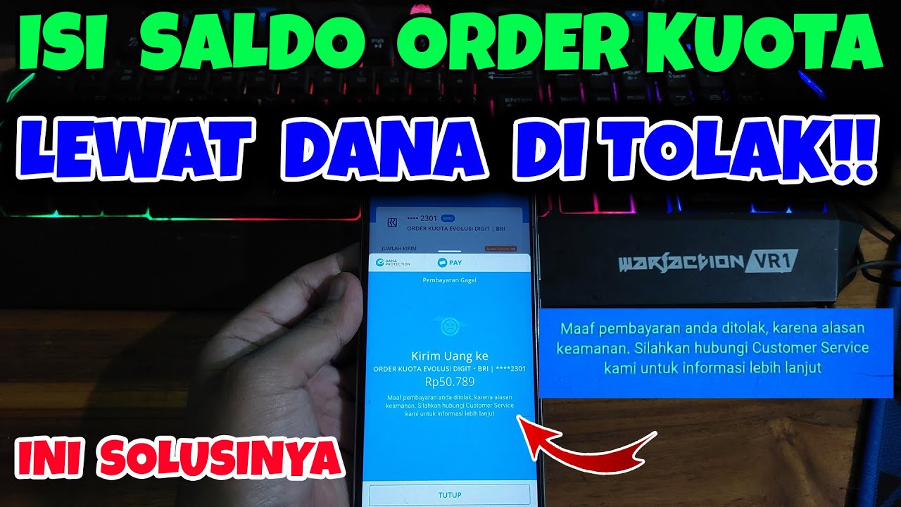 ORDER KUOTA TIDAK BISA ISI SALDO LEWAT DANA DENGAN CARA TRANSFER - YouTube