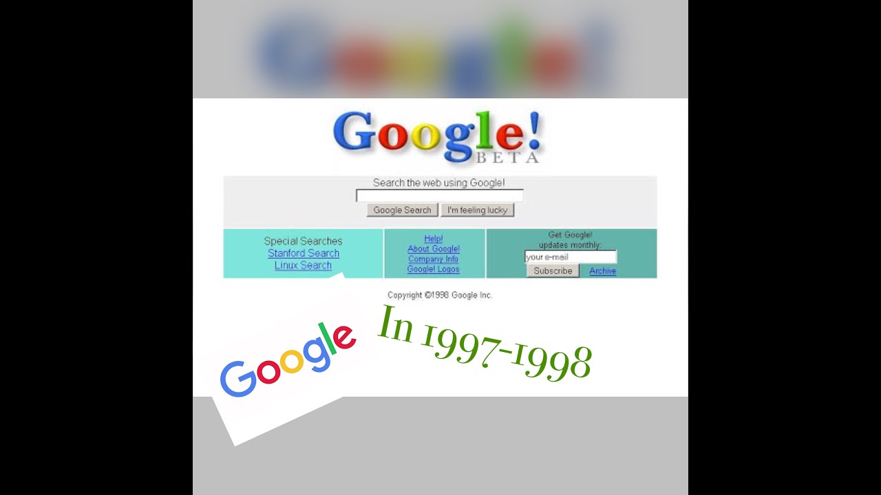 Google! Beta (1998) Search Page In 2021 - YouTube