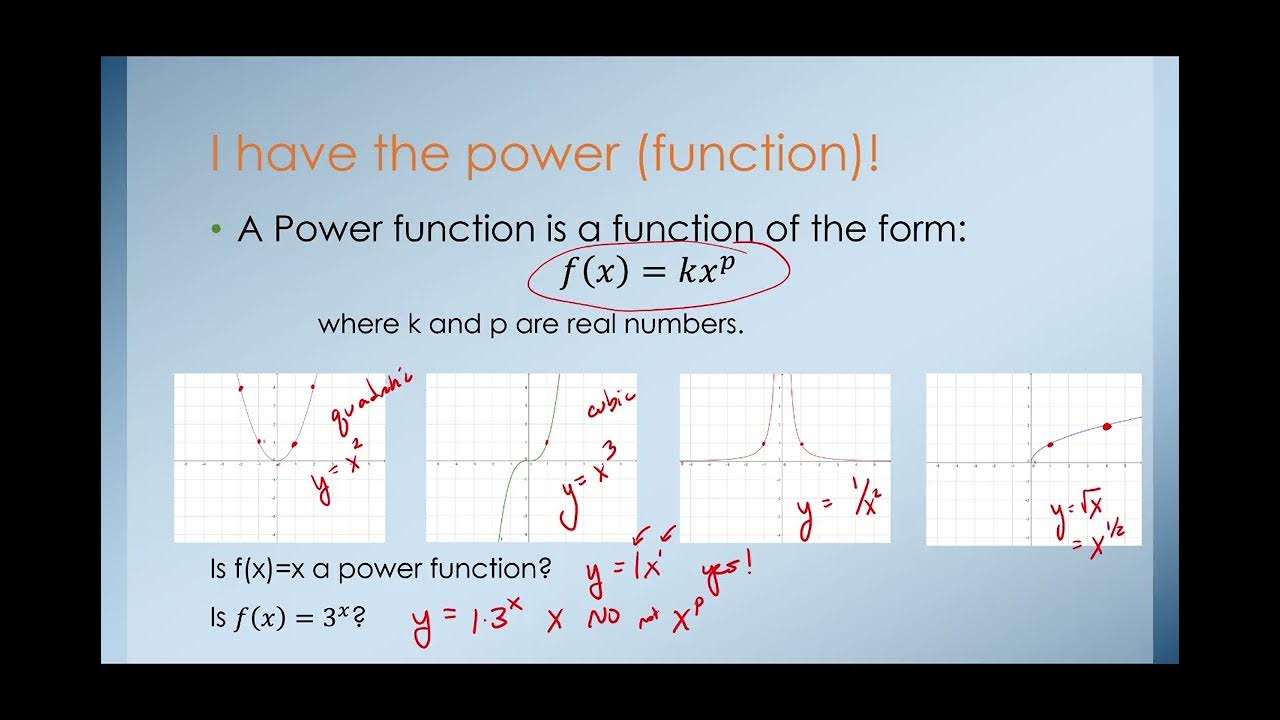 Introduction to Power Functions Ch 5.2 Part 1 Power and Polynomial ...