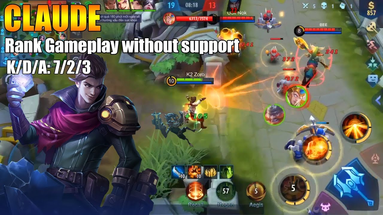 Claude Rank Gameplay without support - Lucky Point | Road to top1 ...