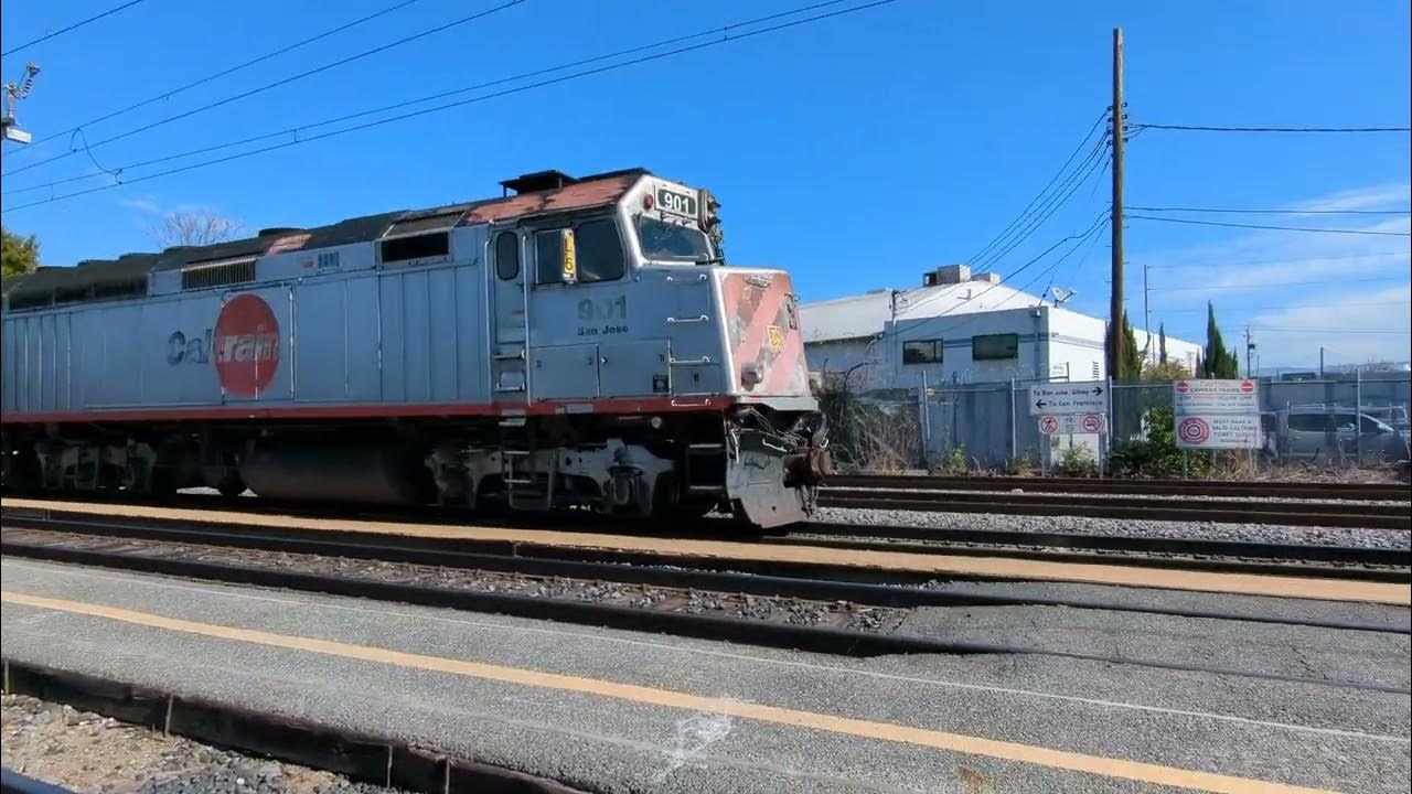 Caltrain 901 F40PH-2CAT leading 504 Limited at College Park Station #caltrain - YouTube
