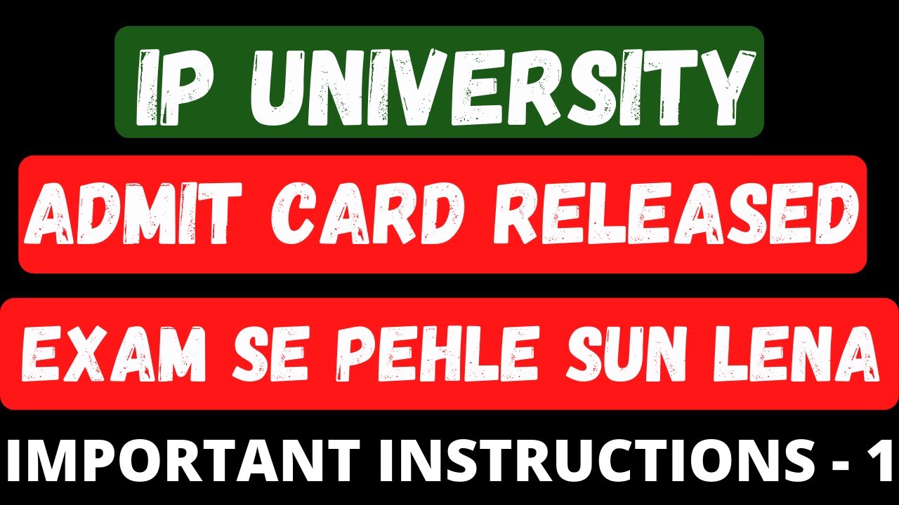 How to download IP University Admit Card for Common Entrance Test ...