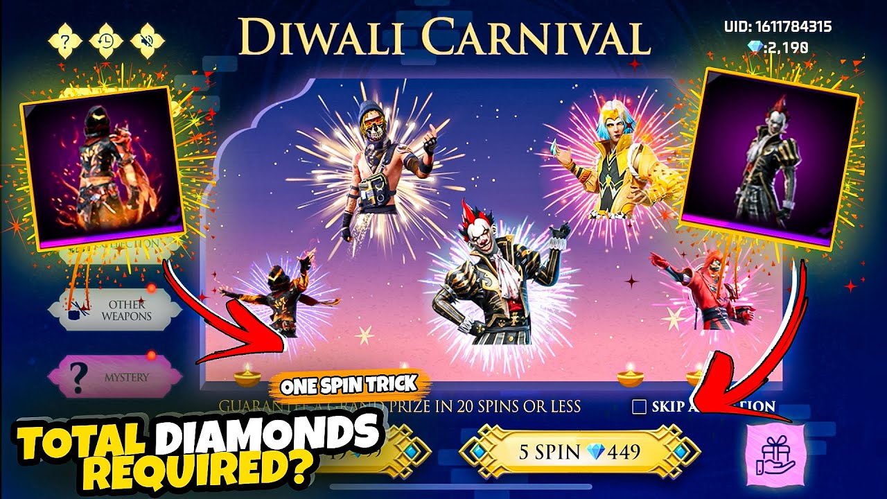 FREE FIRE NEW DIWALI CARNIVAL EVENT - FREE FIRE NEW EVENT - GARENA FREE ...