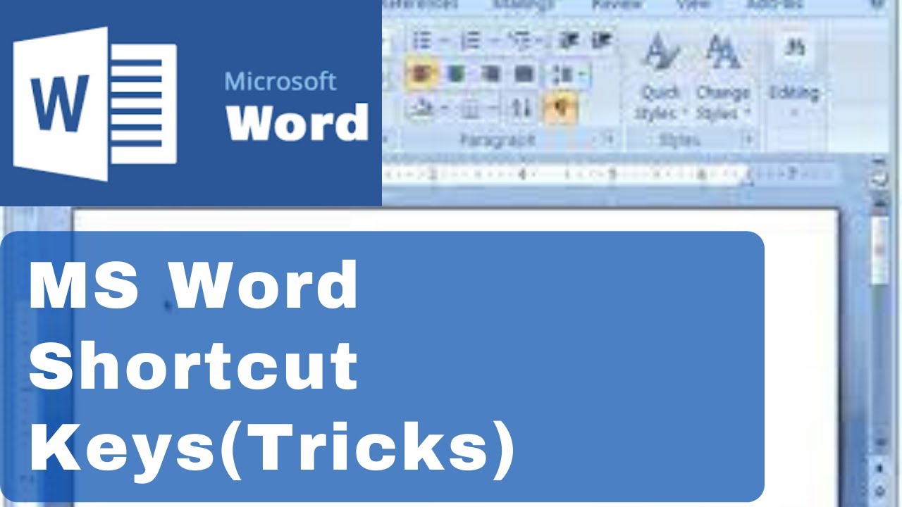 MS Word Shortcut Key | Microsoft Office(word) | Keyboard Shortcut Keys ...