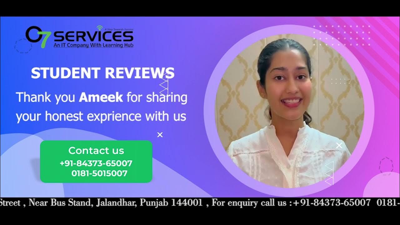 O7 Services Student Review - 6 Months Industrial Training in Jalandhar - YouTube