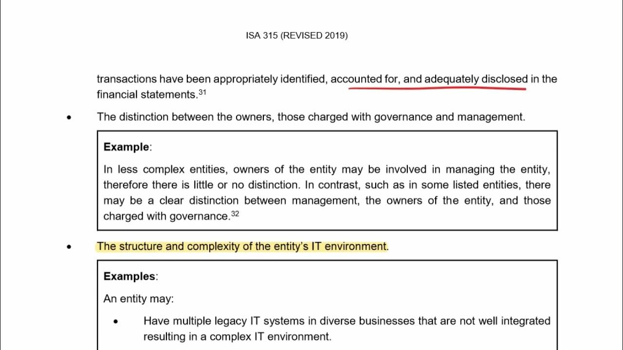 Planning - Part 3: understanding the entity and its environment continued - YouTube
