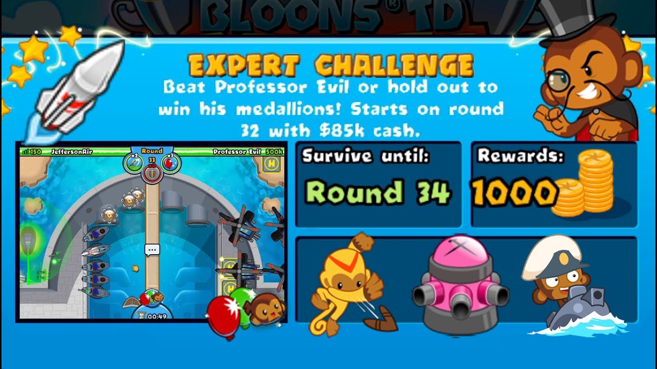 Bloons TD Battles -Professor Evil Challenge in BTD Battles | Week 17 1/2#124 - YouTube