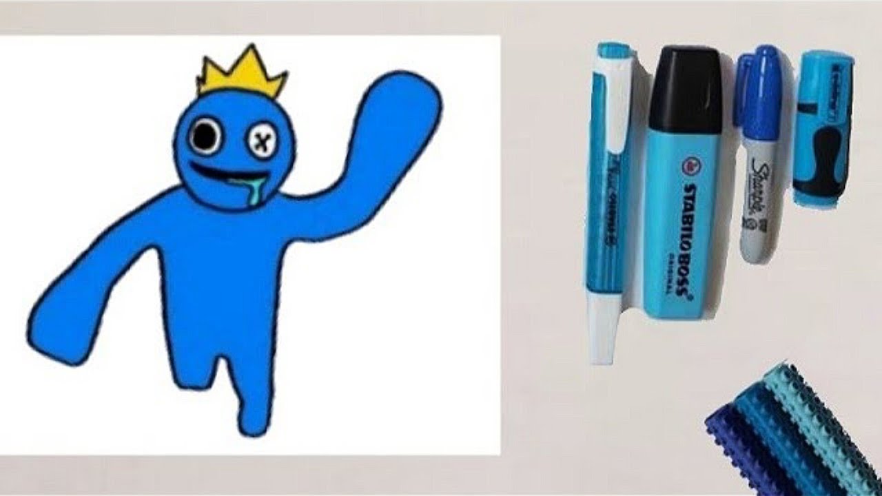 How to draw Blue from Rainbow friends | drawing Blue from Rainbow ...