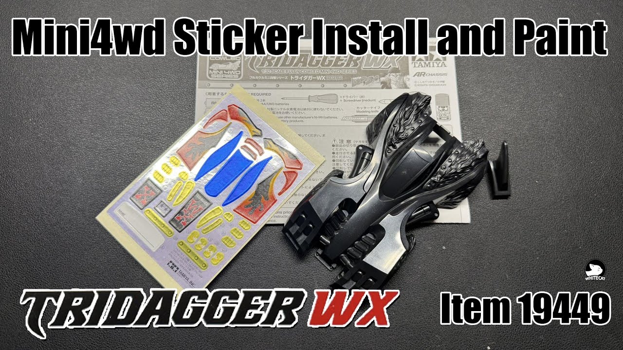 Mini4wd Sticker Install and Paint Tridagger WX Item 19449 - YouTube