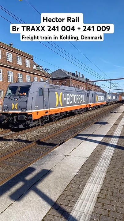 Hector Rail Freight Train in Kolding, Denmark (Hector Rail Br TRAXX 241 004 + 241 009) #train ...