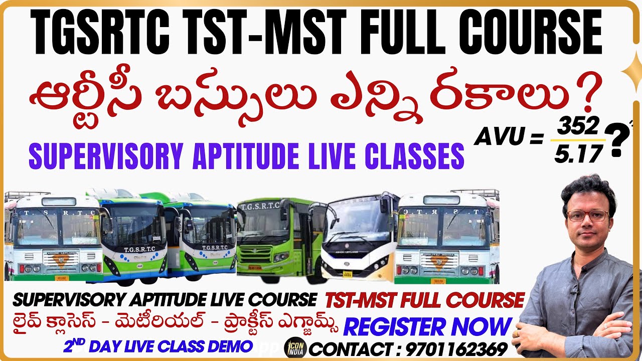 RTC Bus Categories in Fleet Management | TST MST Supervisor Aptitude ...