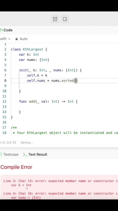 Day 4 Leetcode Problem 703 Swift Leetcode Swift Coding Swiftui Challenge Youtube
