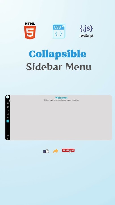 Cool COLLAPSIBLE Sidebar Menu with HTML and CSS #frontenddevelopment #creative - YouTube