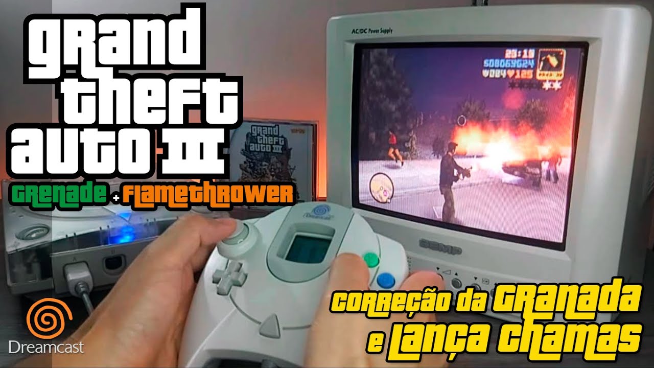 GTA 3 (Grenade + Flamethrower) - Dreamcast Gameplay - CRT - YouTube