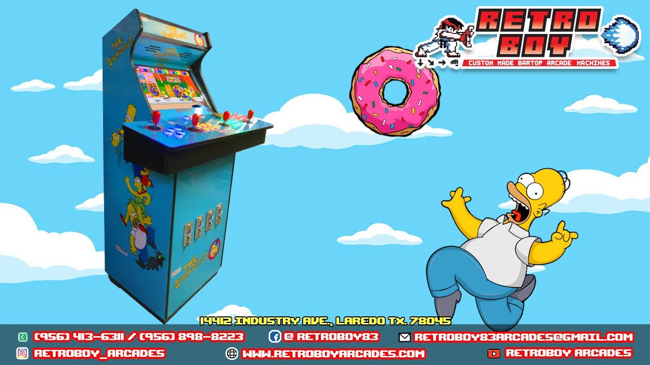 THE SIMPSON’S 4 PLAYER ARCADE MACHINE WITH HYPERSPIN & 20,000 GAMES ...