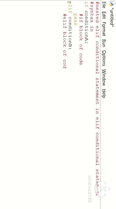 nested elif conditional statement in elif block - YouTube