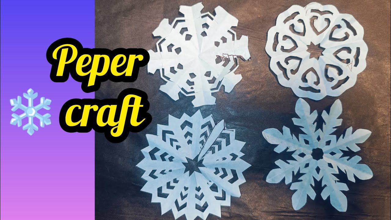 2 easy peper craft | easy paper crafts snowflake ️ Diy paper flowers ...
