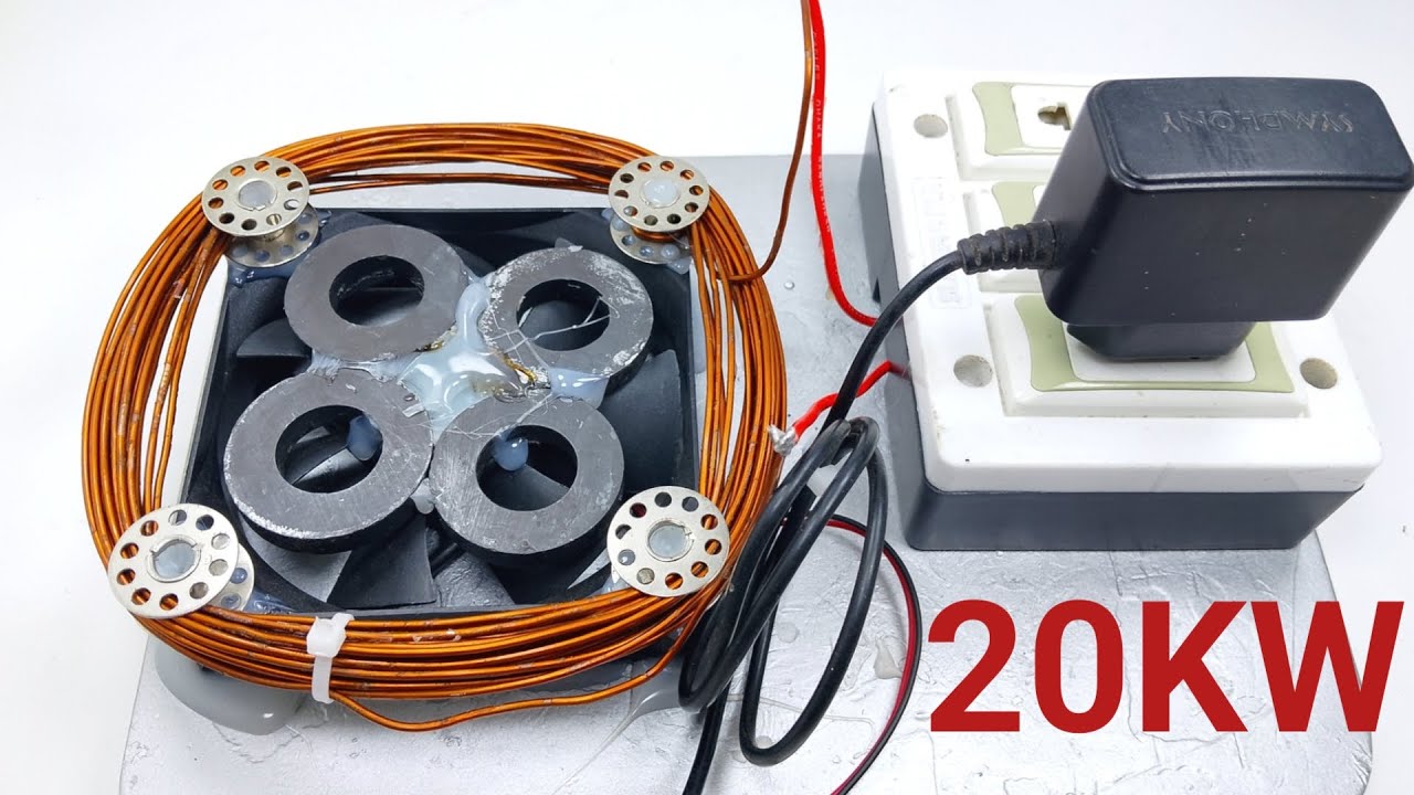 How to make free electricity AC 240V 20kw generator using DC cooling ...