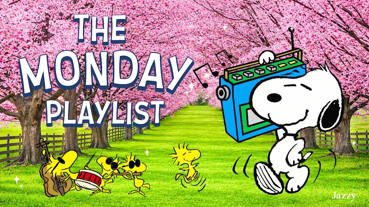 Bright Monday Jazz with Snoopy ☀️🌸🎶| Smooth Jazz Music for Happy ...