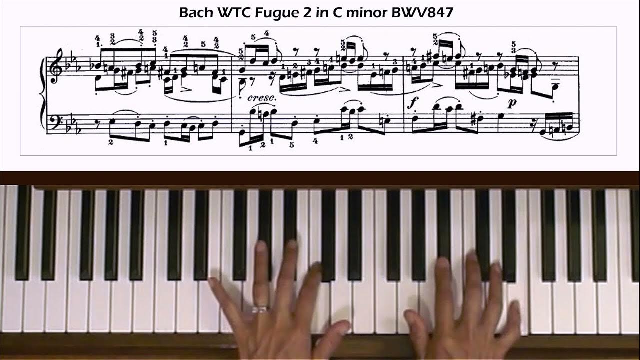 Bach Fugue No. 2 in C minor BWV 847 (WTC Bk 1) Piano Tutorial - YouTube