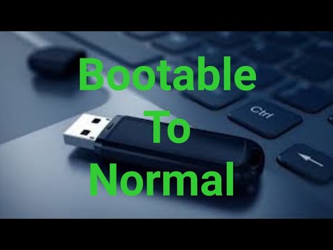 Convert Bootable Pendrive to Normal Pendrive - YouTube