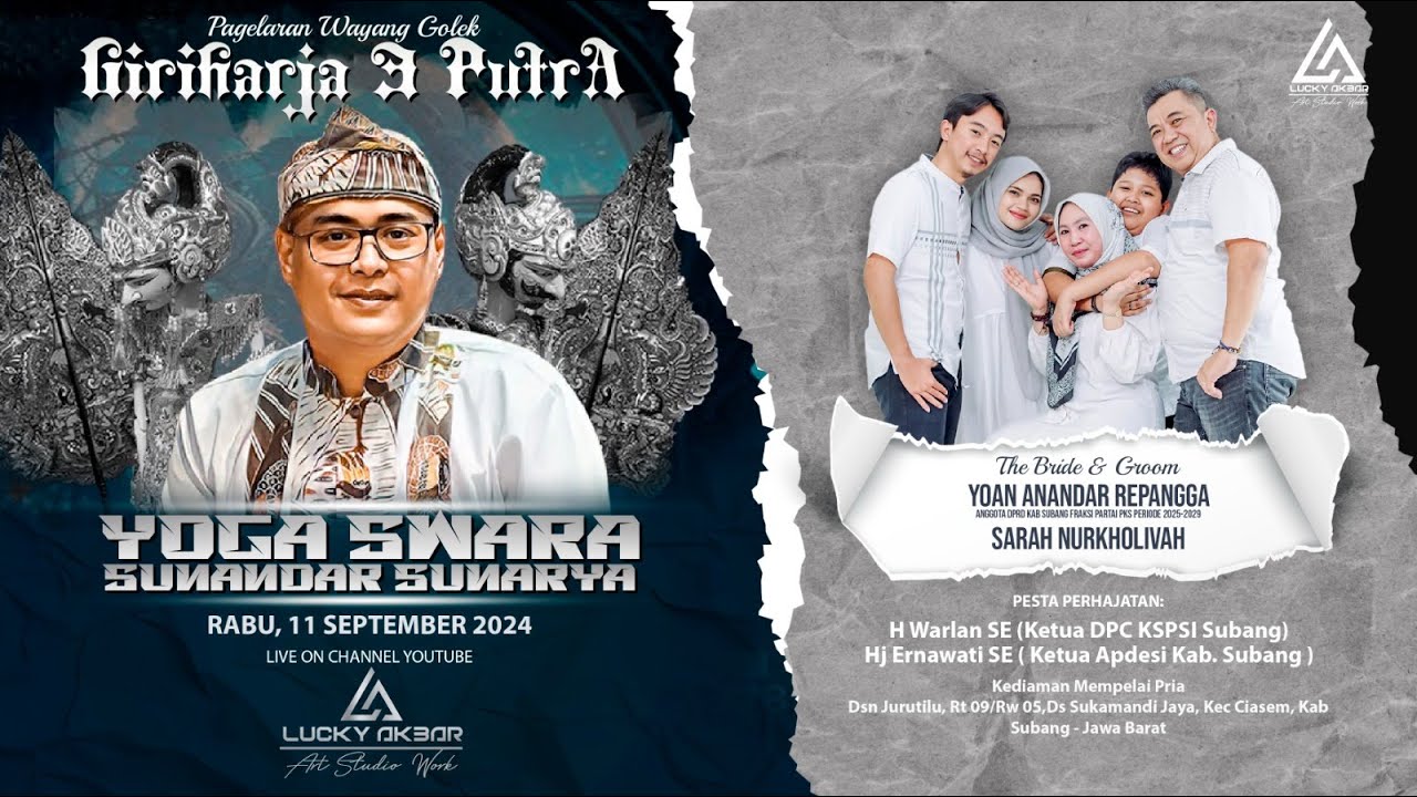 LIVE PAGELARAN WAYANG GOLEK GIRIHARJA 3 PUTRA | YOGASWARA SUNANDAR SUNARYA | 11-09-2024 - YouTube