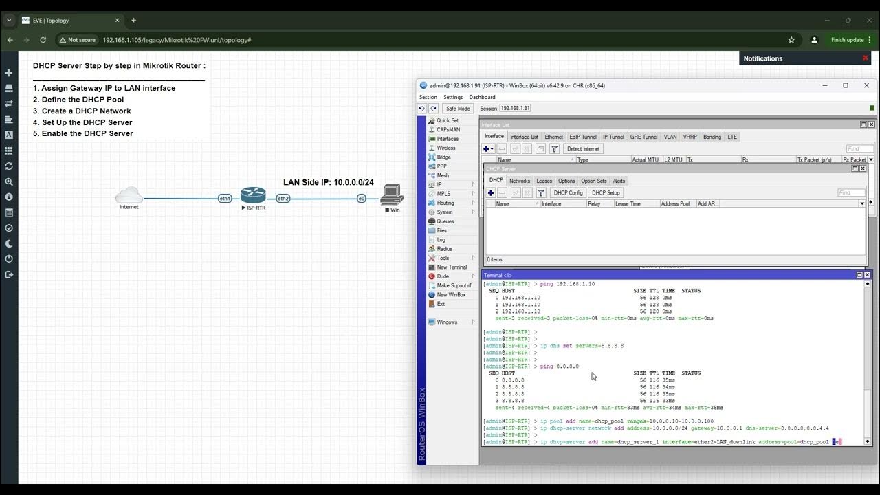 Mastering Mikrotik DHCP Server on Eve-NG || Step-by-Step Tutorial #eveng #mikrotik #dhcp # ...
