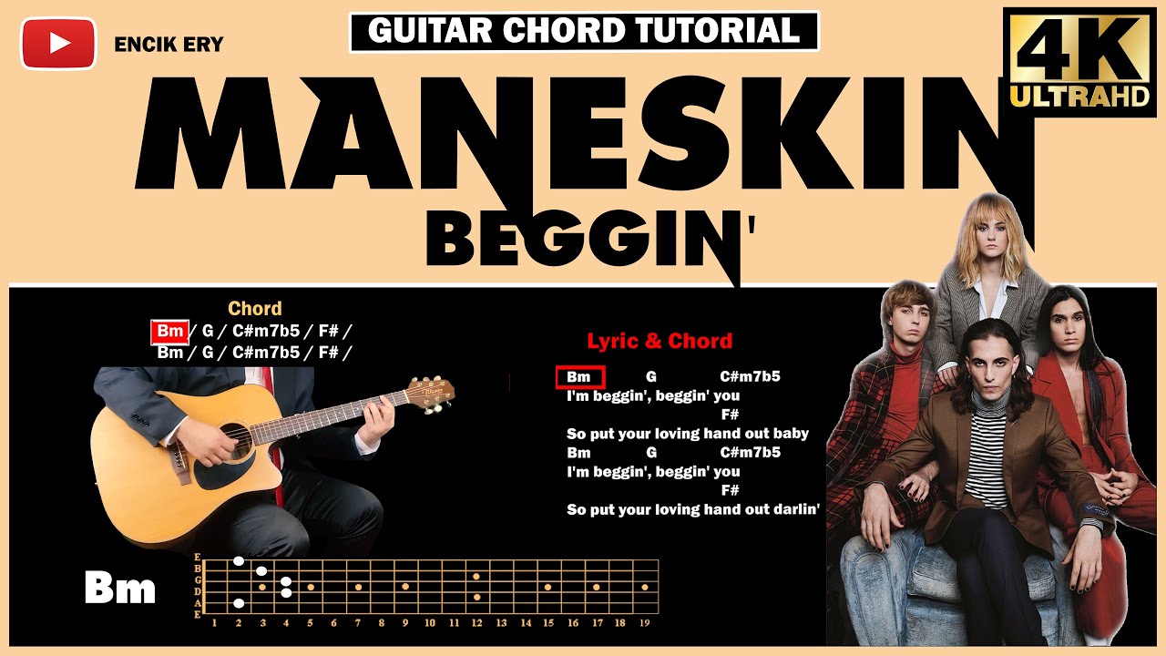 Måneskin - Beggin' ( Guitar Chord Tutorial ) - YouTube
