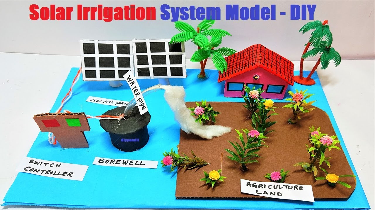 solar powered irrigation system model making using cardboard and color ...