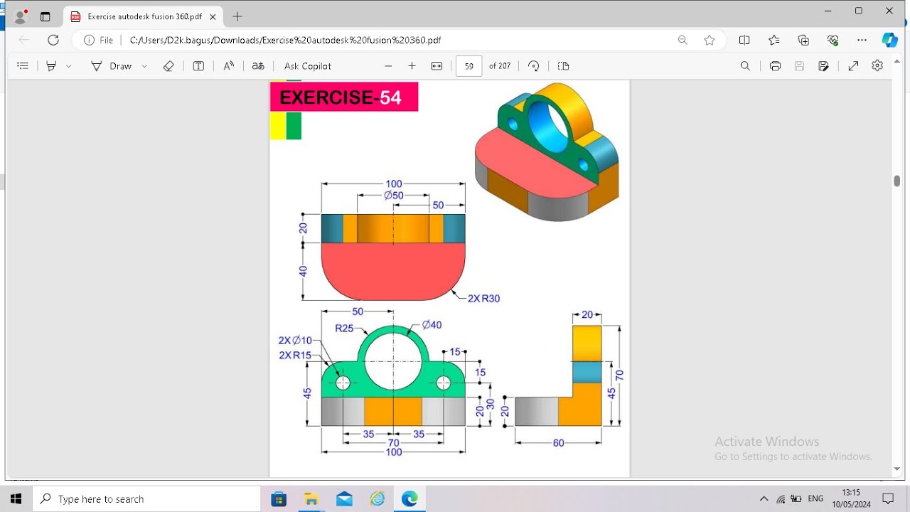 SOLIDWORK EXERCISE 54 - YouTube