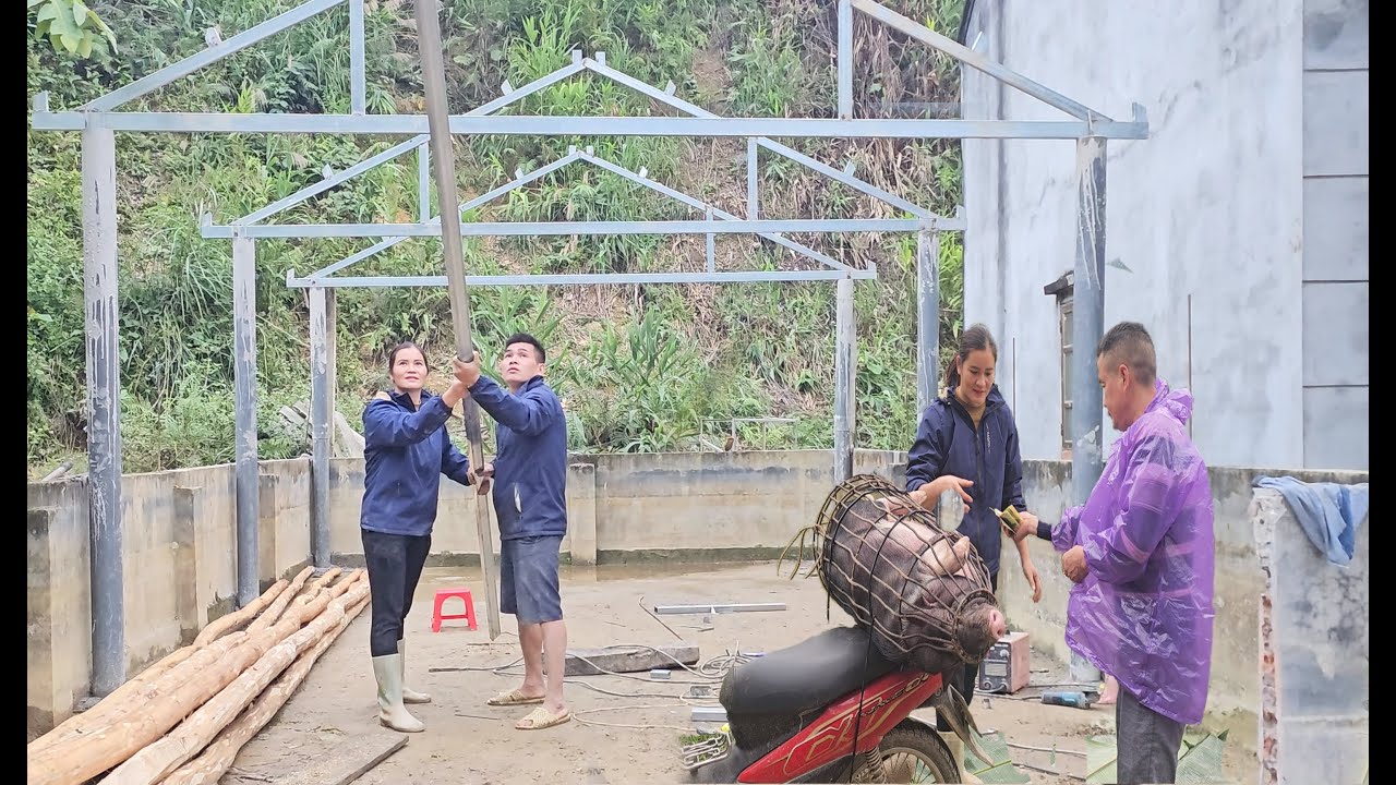 Roof truss design. Livestock care and pig sales. NGUYEN THI MUOI - YouTube