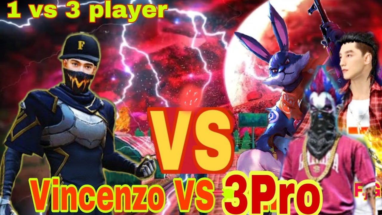 Vincenzo vs 3 Pro |1vs3 custom | one tap headshot Garena Free Fire ...
