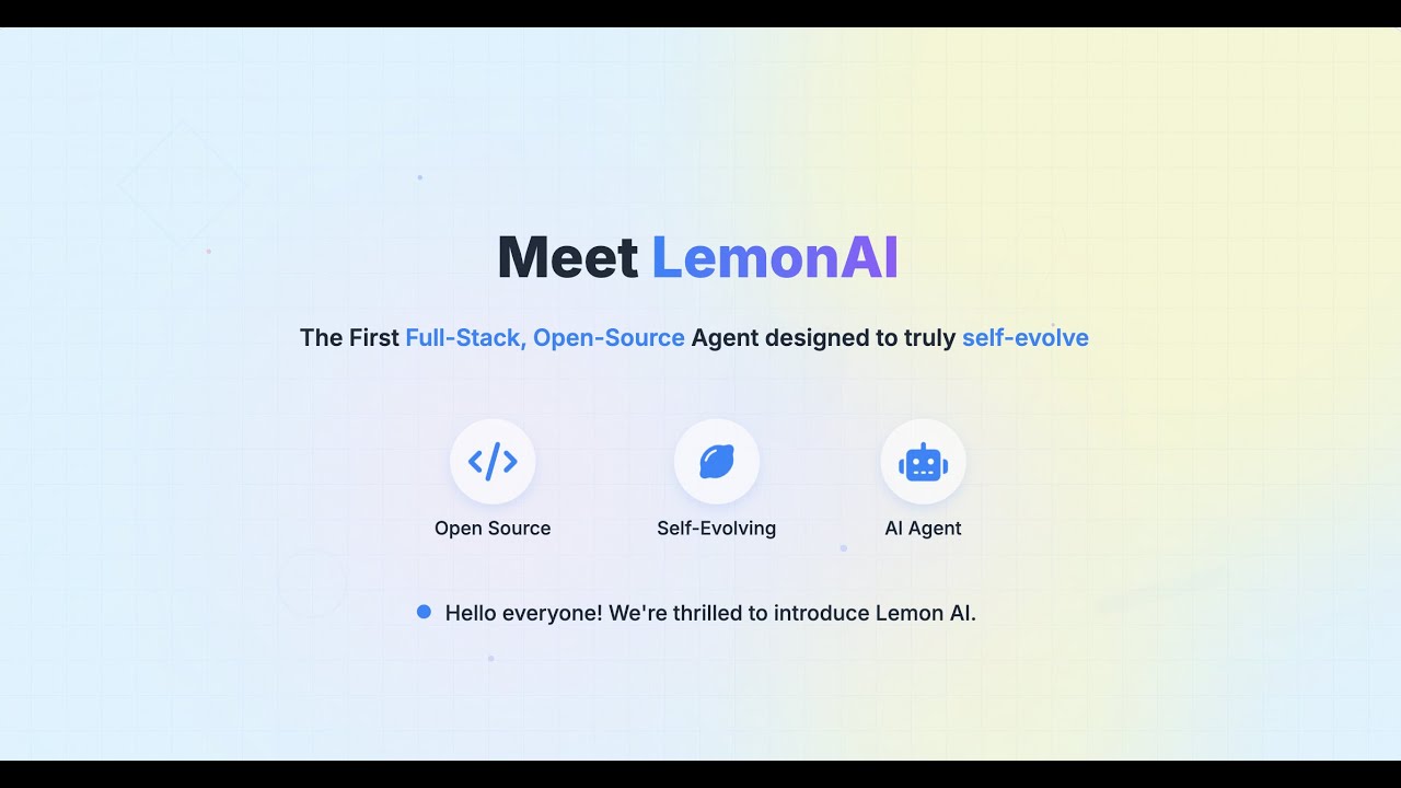 Meet Lemon AI:The First Full-Stack, Open-Source General AI Agent designed to truly self-evolve ...