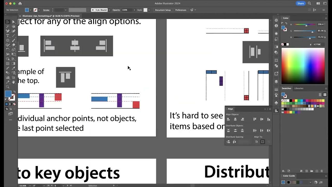 Aligning & Distributing in Adobe Illustrator (a couple of the most practical tools) - YouTube