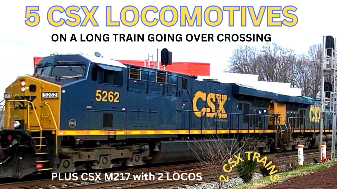 2 CSX TRAINS T315 with 5 LOCOS & CSX M217 (CLOSE-UP) with 2 LOCOS - YouTube