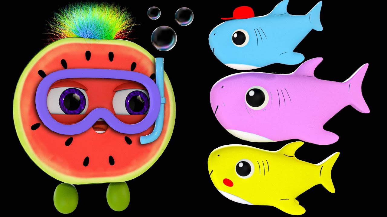 Baby Shark Funky Fruits - Baby Sensory Dance Pary and Fun High Contrast ...