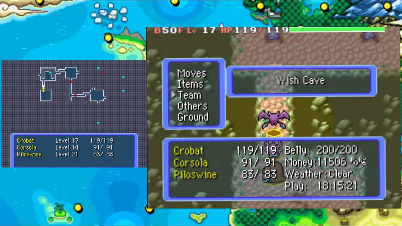 Pokemon mystery dungeon blue rescue team wish cave full run - YouTube