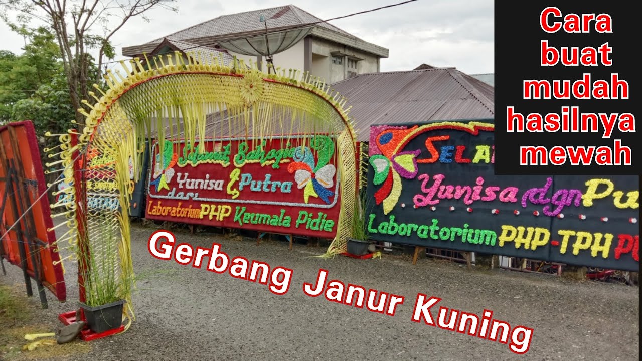 Cara merangkai janur kuning untuk acara pesta - YouTube