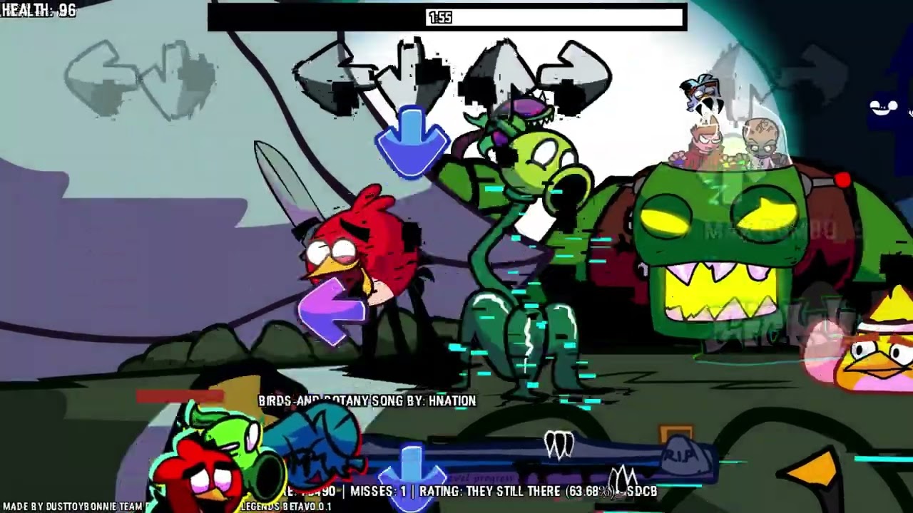 FNF vs Glitched Angry Birds & Peashooter - Birds & Botany (FNF Glitched ...