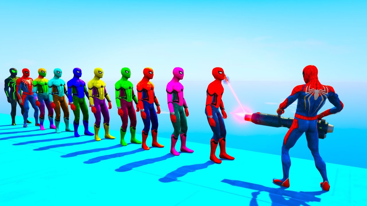 SPIDERMAN FUN WITH ALL CARTOONS CRAZY CHALLENGE - YouTube