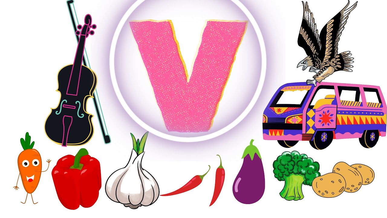 Learn letter 'V' words || V से शब्द @mylittleaudience - YouTube