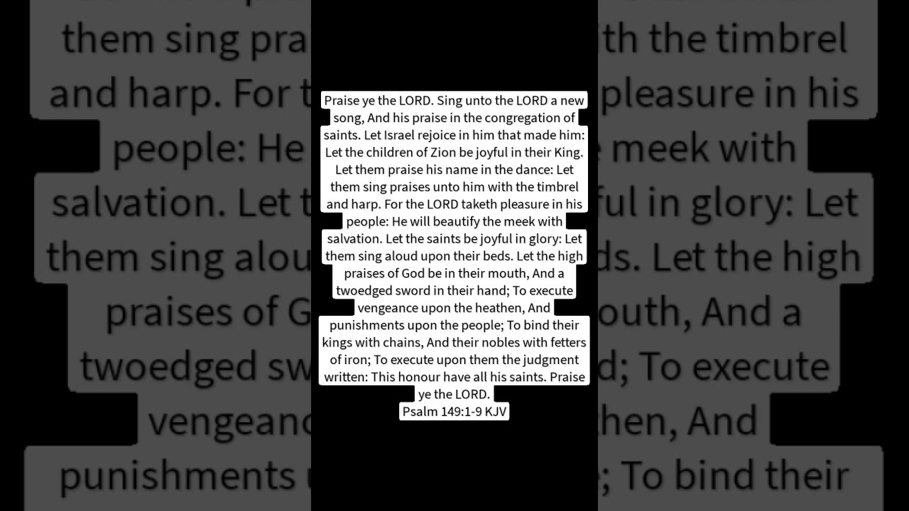 Psalm 149 1 9 KJV YouTube Psalm 149 1 9 KJV YouTube
