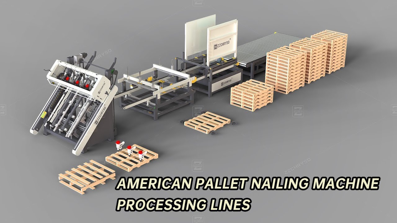 American Standard Stringer Wood Pallet Assemble Machine Processing Line ...
