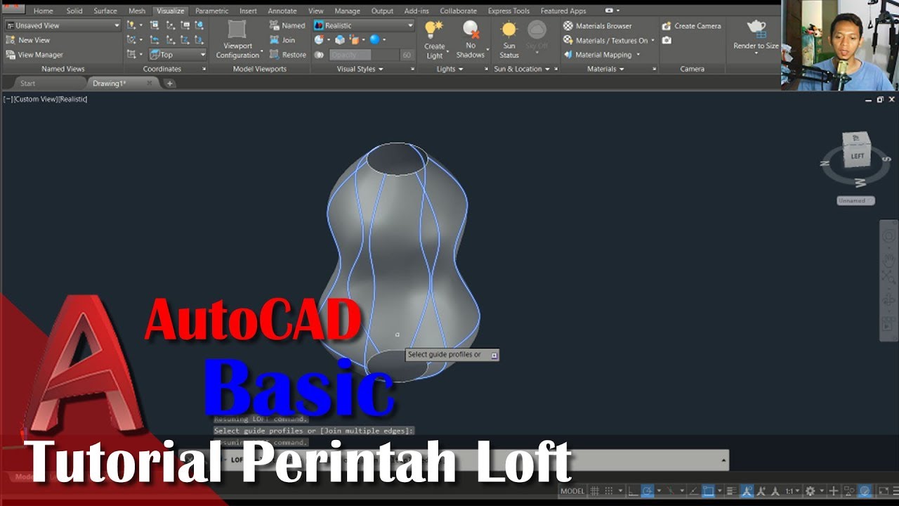 AutoCAD Perintah Loft Tutorial Bahasa Indonesia - YouTube