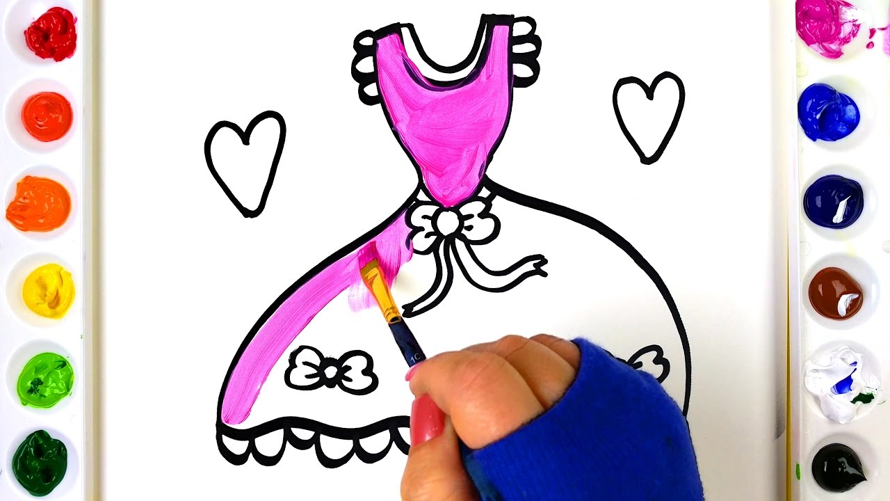 Colouring Pages for Kids | How to Draw a Princess Dress | Coloring ...