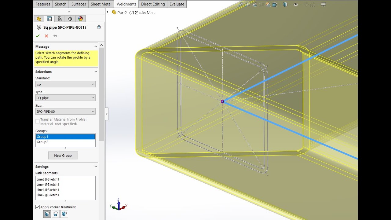 SOLIDWORKS Weldments [Structural Member, PiPe Design Table, Skech ...