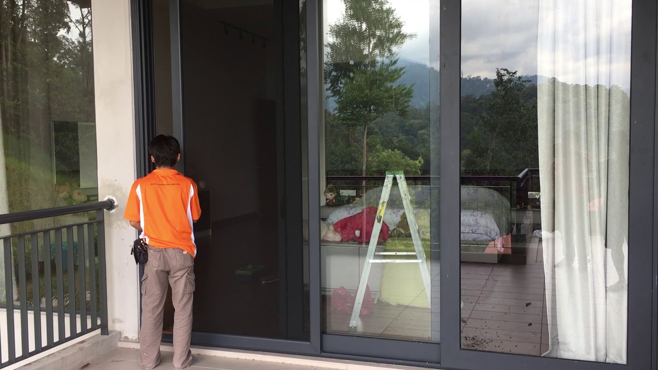 Security Mesh Sliding Door 01 - YouTube