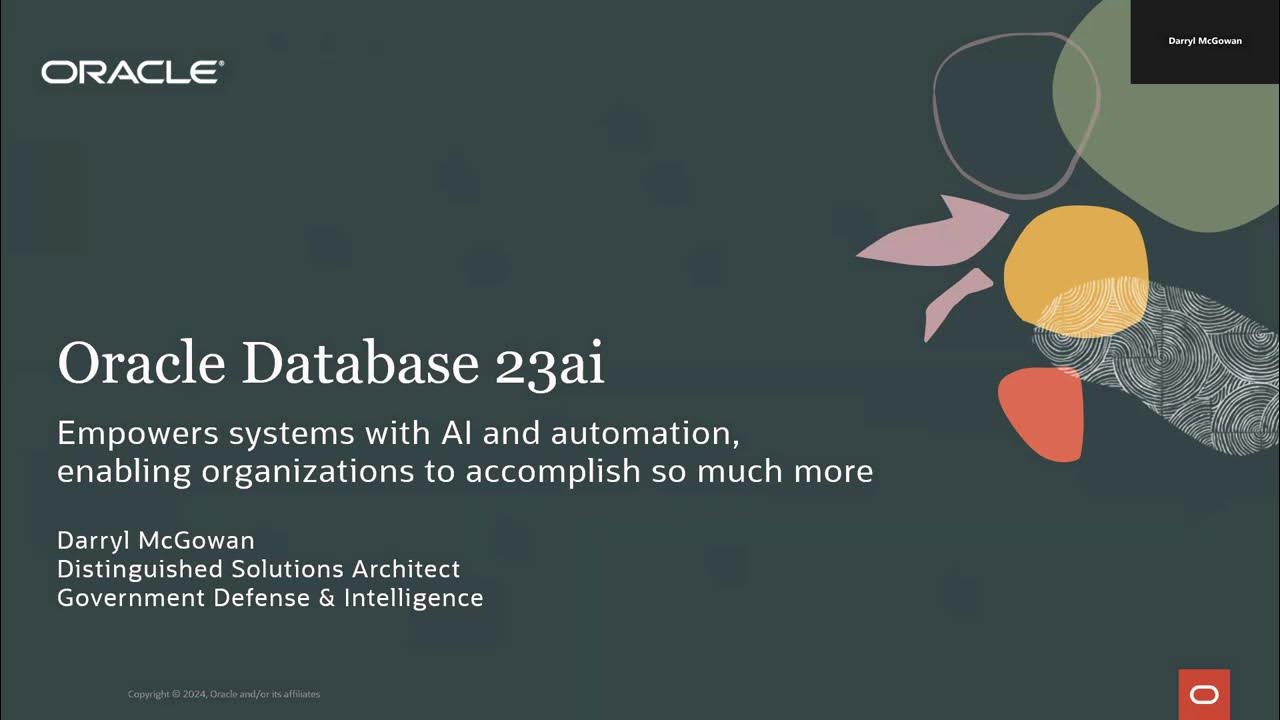The next level in data management - Oracle Database 23ai - YouTube
